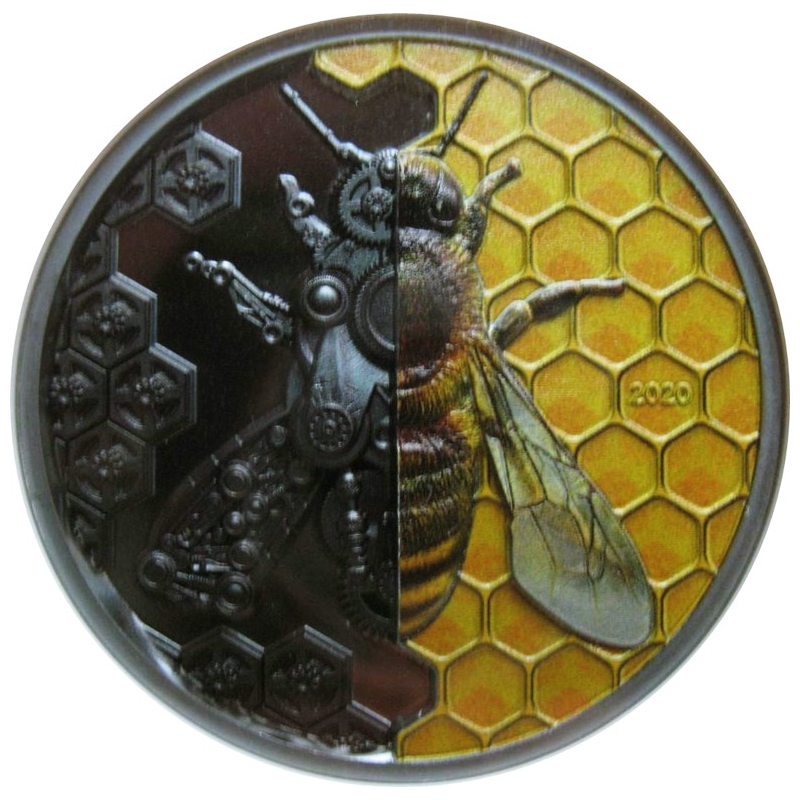 3 Oz Silber 2020 Mongolei MECHANICAL BEE Bienen Clockwork Evolution ...