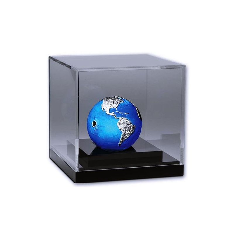 3 Oz Silber Barbados 2022 - BLUE MARBLE ENDANGERED - Meteorite From S ...