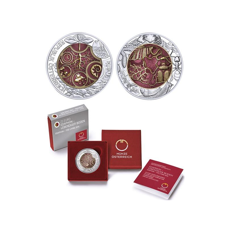 25 Euro Österreich Niob 2024 - Edaphon – Lebendiger Boden - Handgehob ...