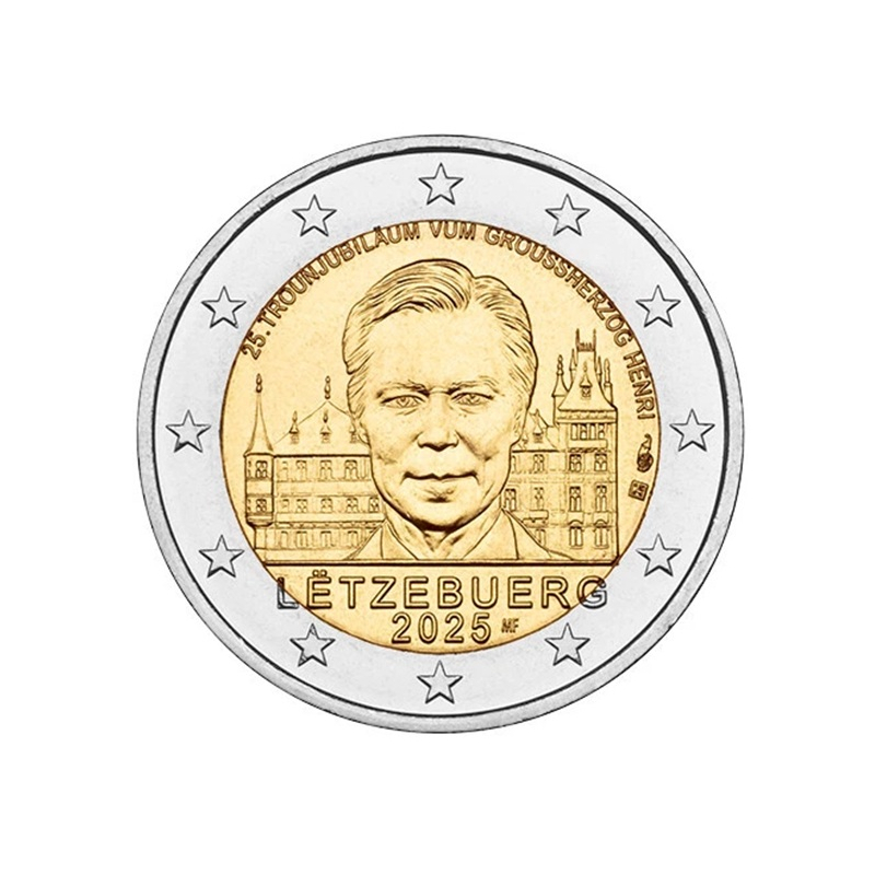2 Euro Luxemburg 2025 bfr 25. Jahrestag der Thronbesteigung von Großh, 9,75