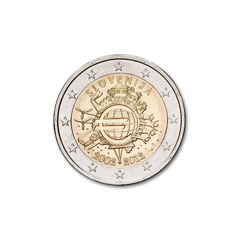 2 Euro Slowenien 2012 10 Jahre Euro Bargeld - Aurinum Online Münzenha ...